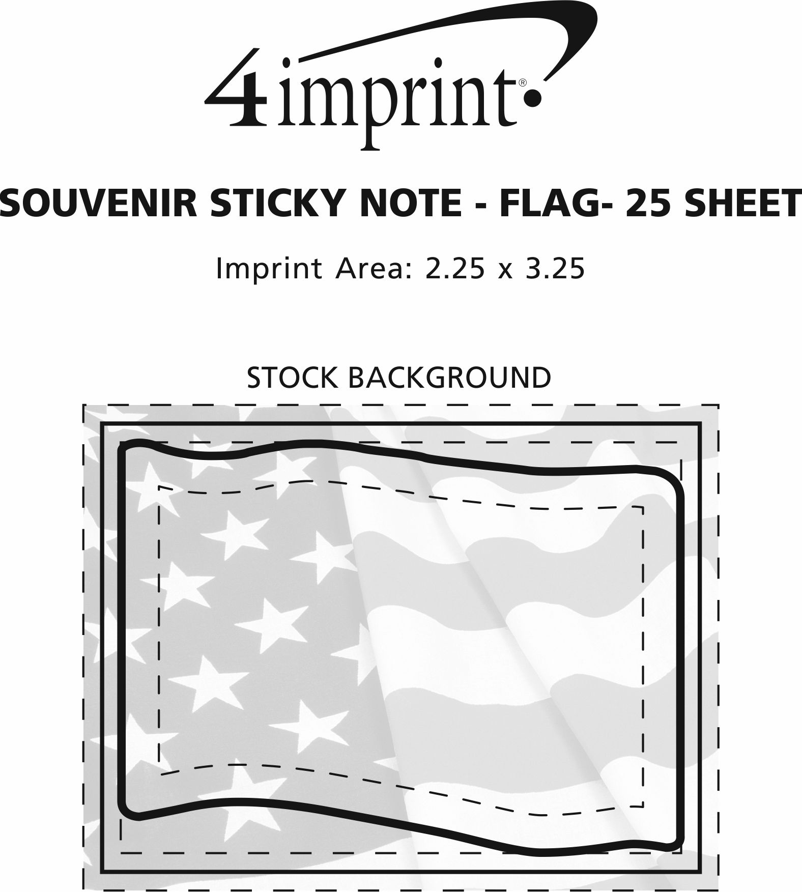 4imprint.com: Souvenir Sticky Note - Flag - 25 Sheet 6927-25-FL