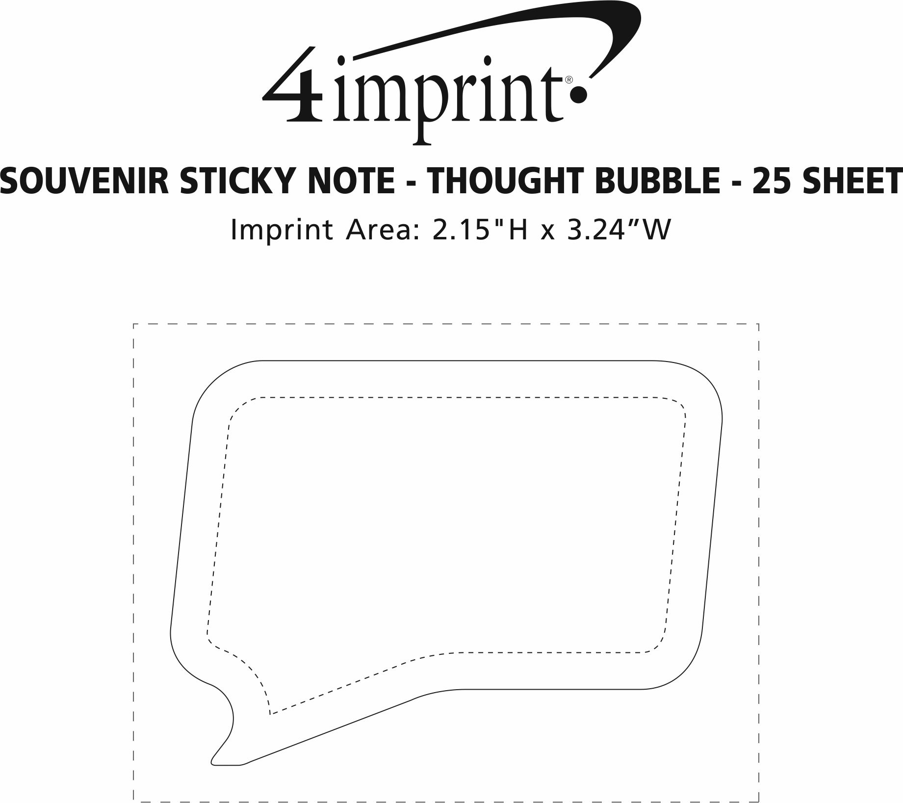 4imprint.com: Souvenir Sticky Note - Thought Bubble - 25 Sheet 6927-25-TB