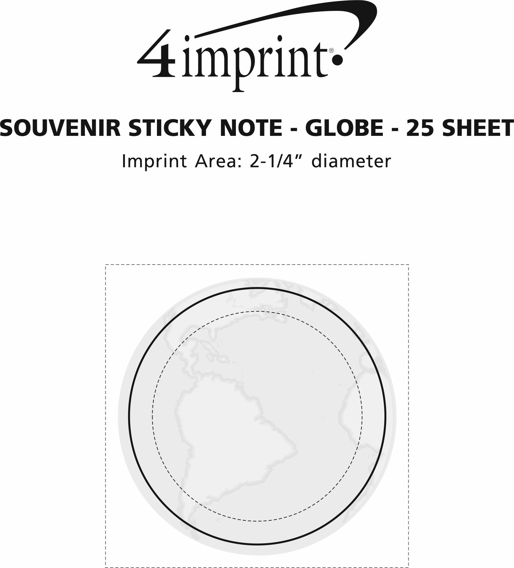 4imprint.com: Souvenir Sticky Note - Globe - 25 Sheet 7859-25-G