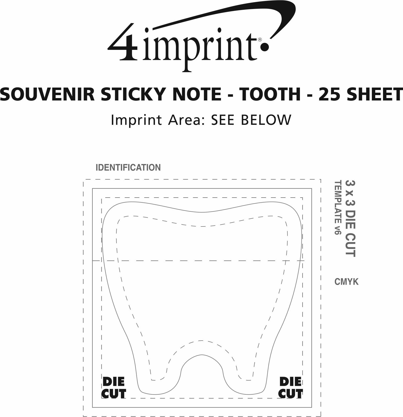4imprint.com: Souvenir Sticky Note - Tooth - 25 Sheet 7859-25-TH