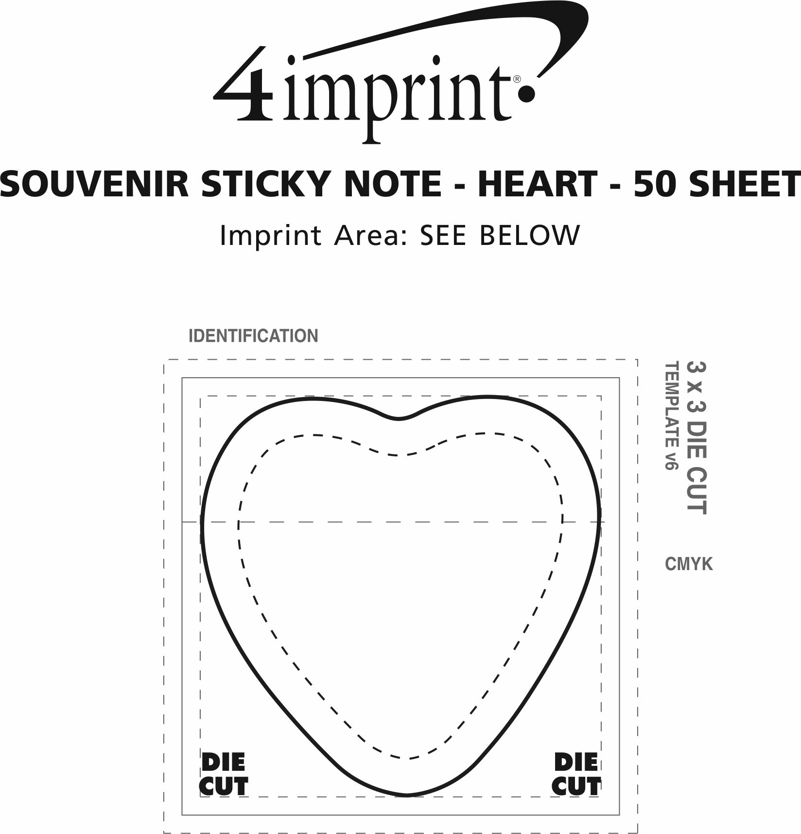 4imprint.com: Souvenir Sticky Note - Heart - 50 Sheet 7859-50-HT