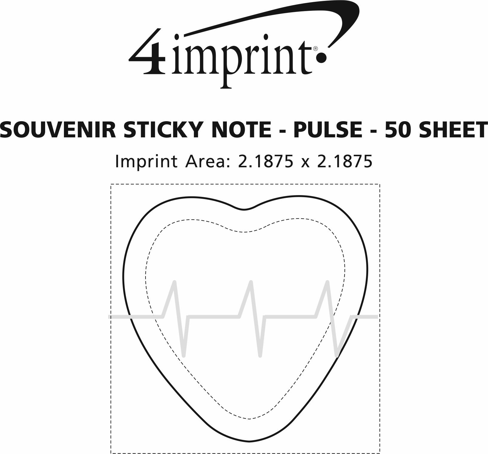 4imprint.com: Souvenir Sticky Note - Heart - Pulse - 50 Sheet 7859-50-P