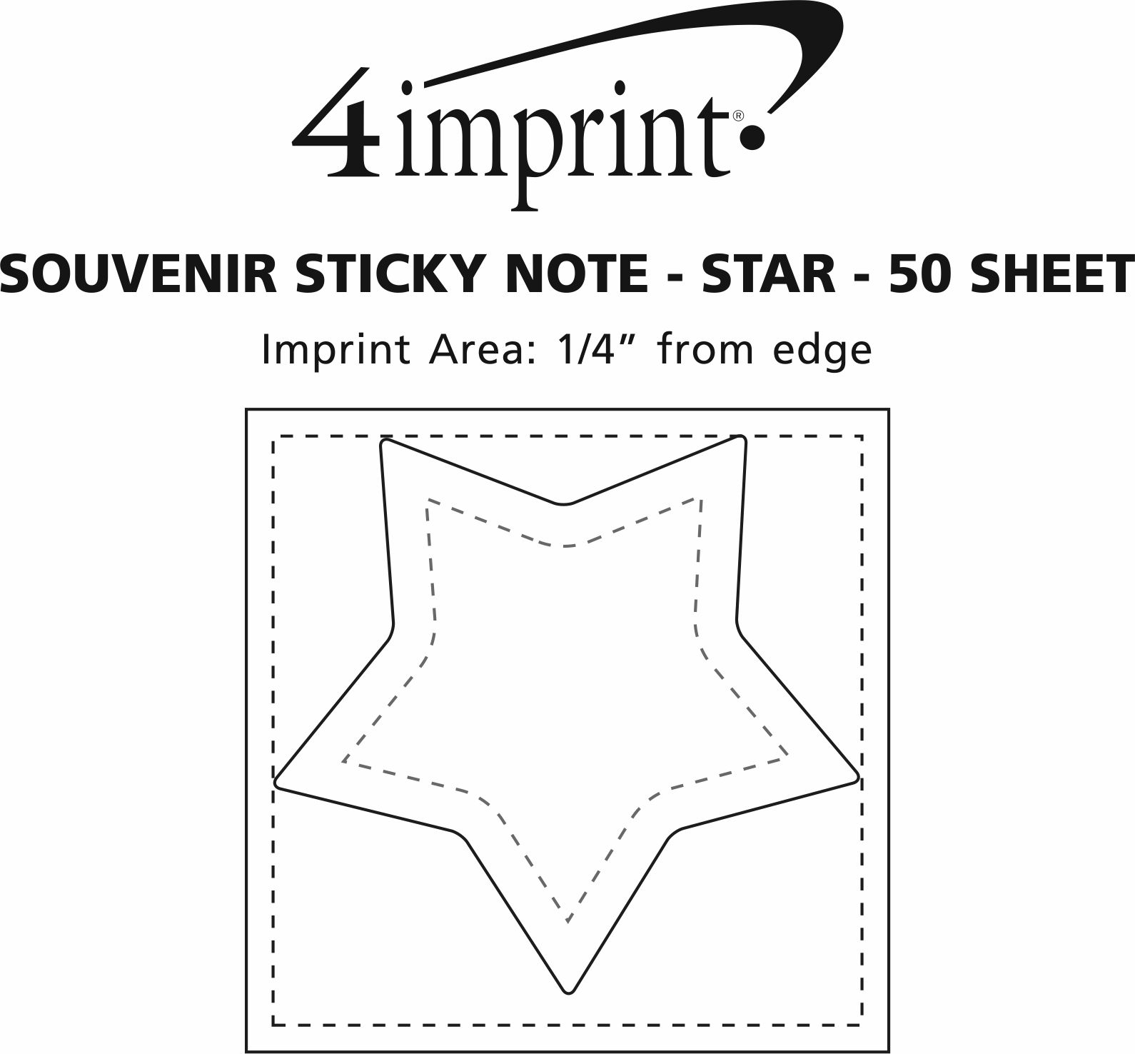 4imprint.com: Souvenir Sticky Note - Star - 50 Sheet 7859-50-ST